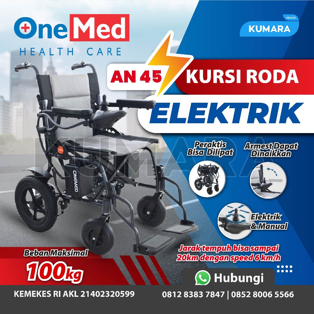 Jual ONEMED - Kursi Roda Elektrik AN 45 / Electric Wheelchair Lipat ...