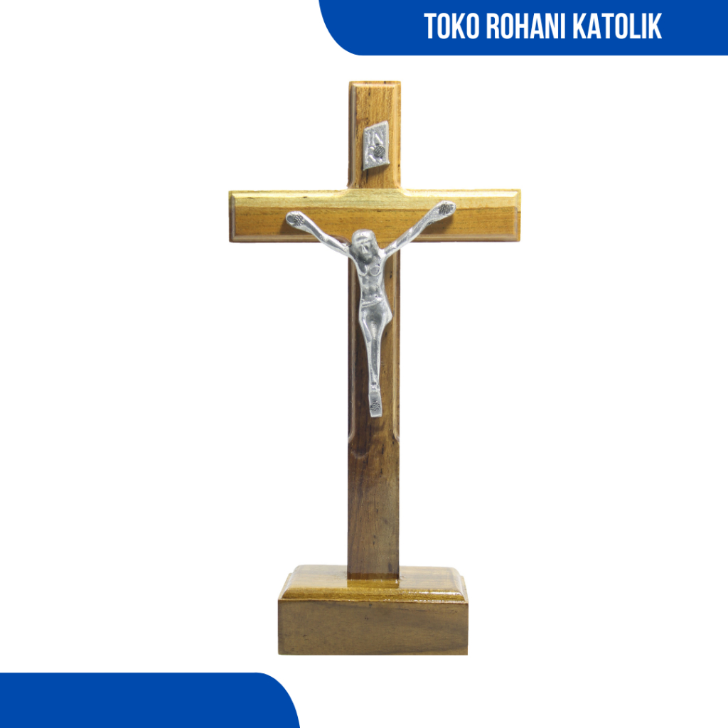 Jual SALIB DUDUK 20 CM KORPUS ALUMINIUM (SILVER) / SALIB KATOLIK ...