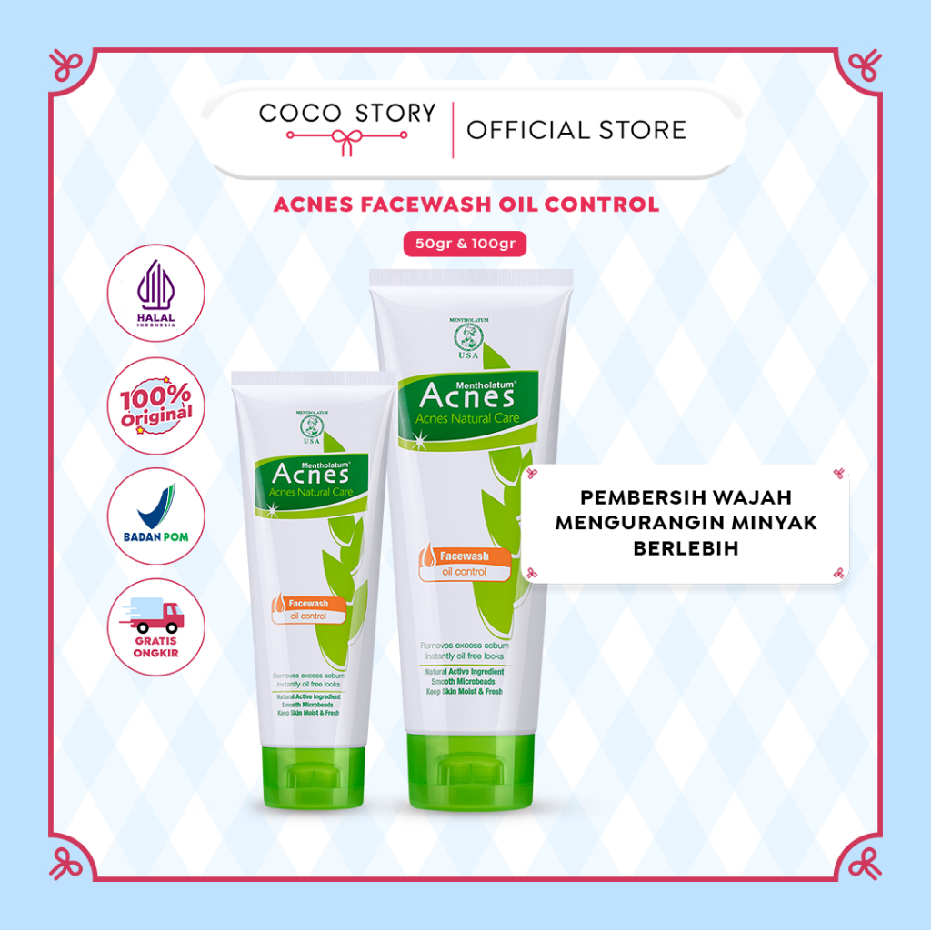 Jual Acnes Natural Care Face Wash Oil Control - 100gr 50gr | Shopee ...