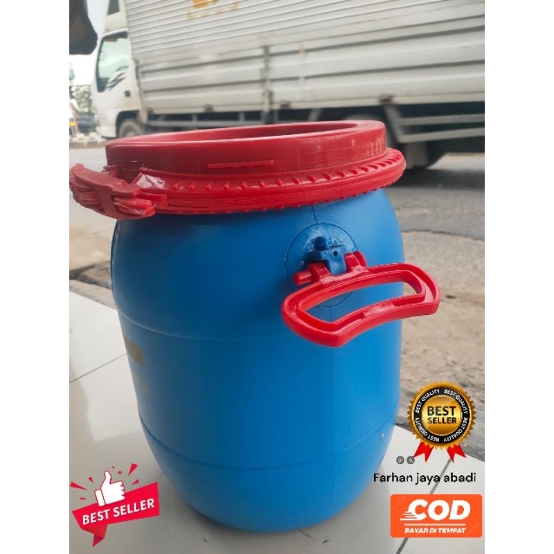 Jual Tong 25 liter Drum plastik HDPE ukuran 25 liter tutup Lebar ...