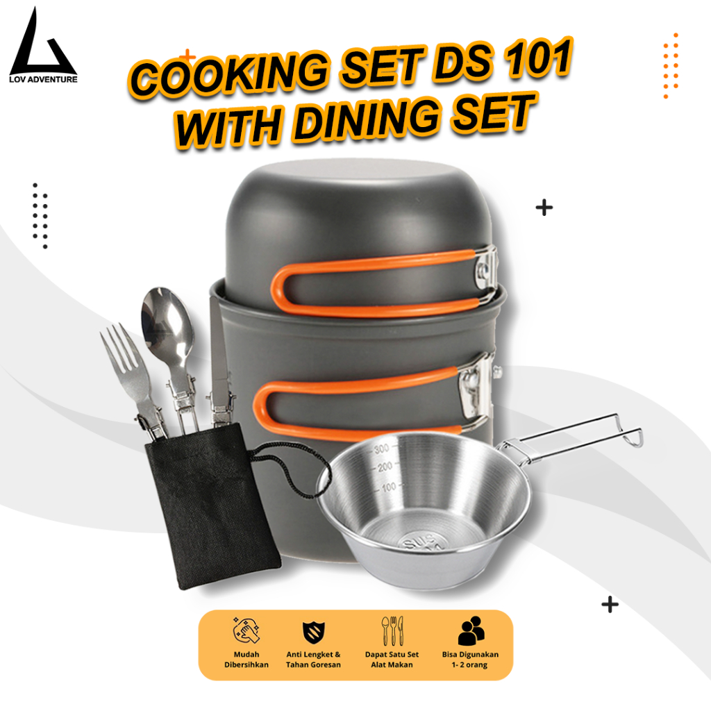 Jual Paket Alat masak camping - Cooking Set DS 101 with Dining set ...