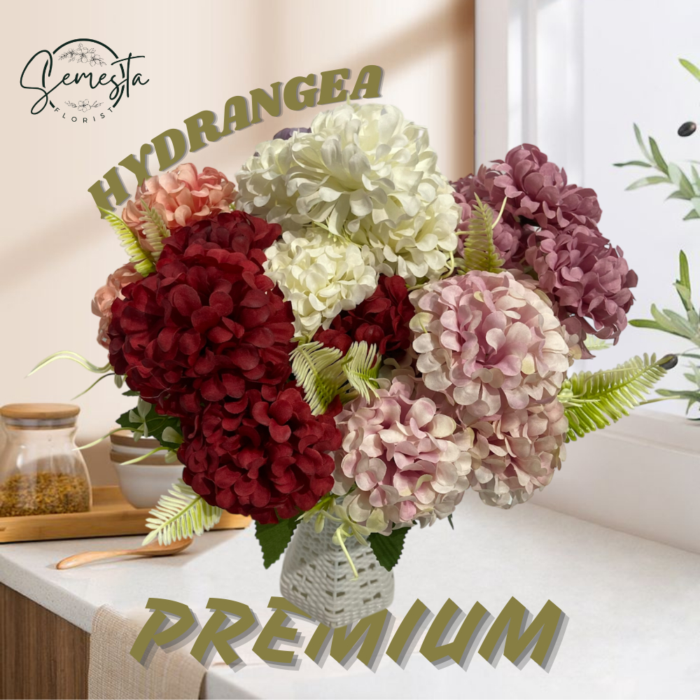 Jual Bunga Hydrangea Hortensia KECIL Premium 5 Cabang Bunga Dekorasi ...