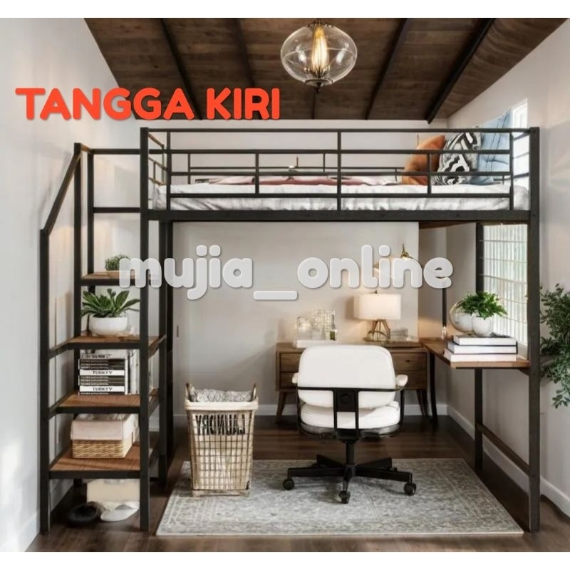 Jual Ranjang Tingkat Besi Mezzanine Loft Bed Ruangan Costum Minimalis ...