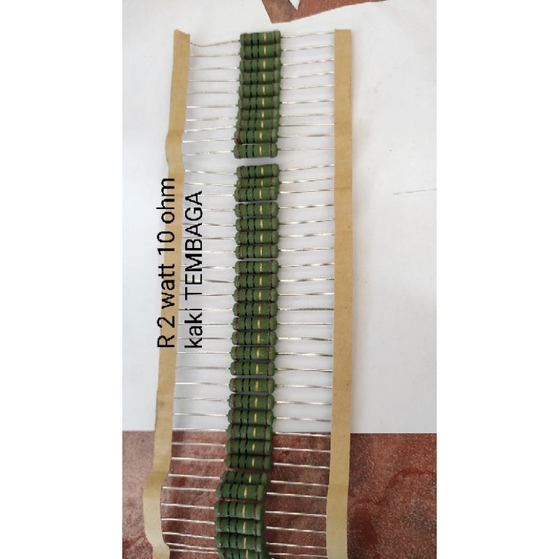 Jual 100 pcs resistor 2 watt 10R renteng KAKI TEMBAGA 10 ohm | Shopee ...