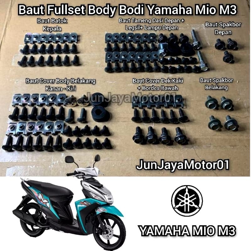 Jual baut lengkap ful set body Yamaha Mio M3 / baut lengkap ful set ...