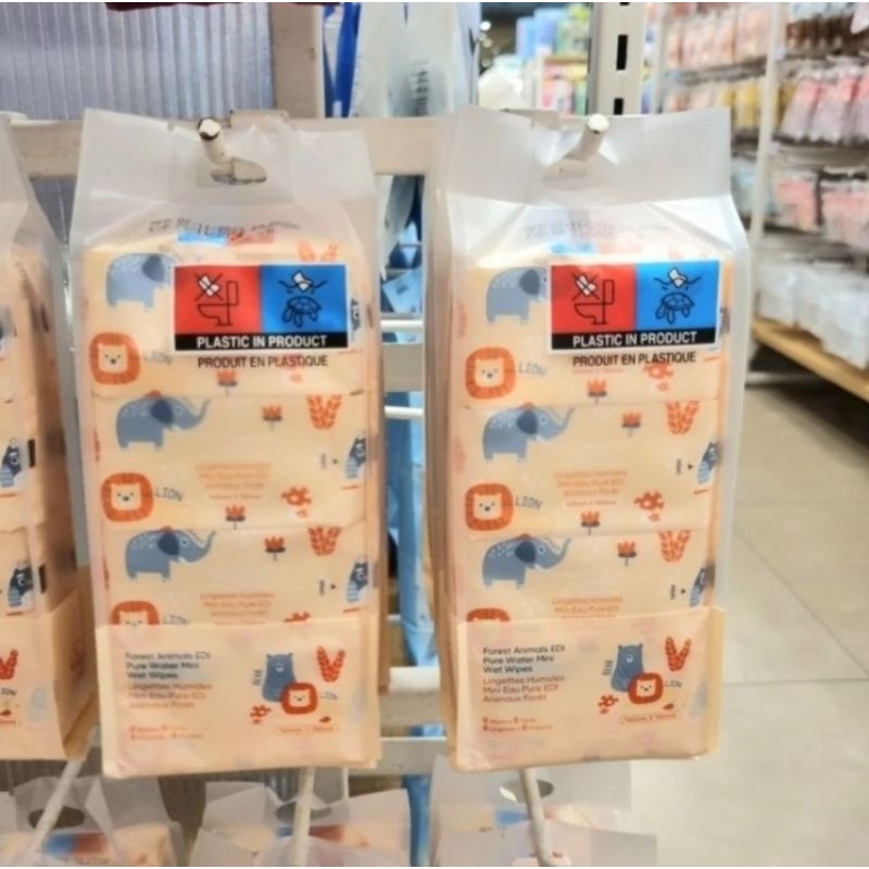 Jual Tissue tisu basah mini travelling miniso forest animal isi 8 pack ...