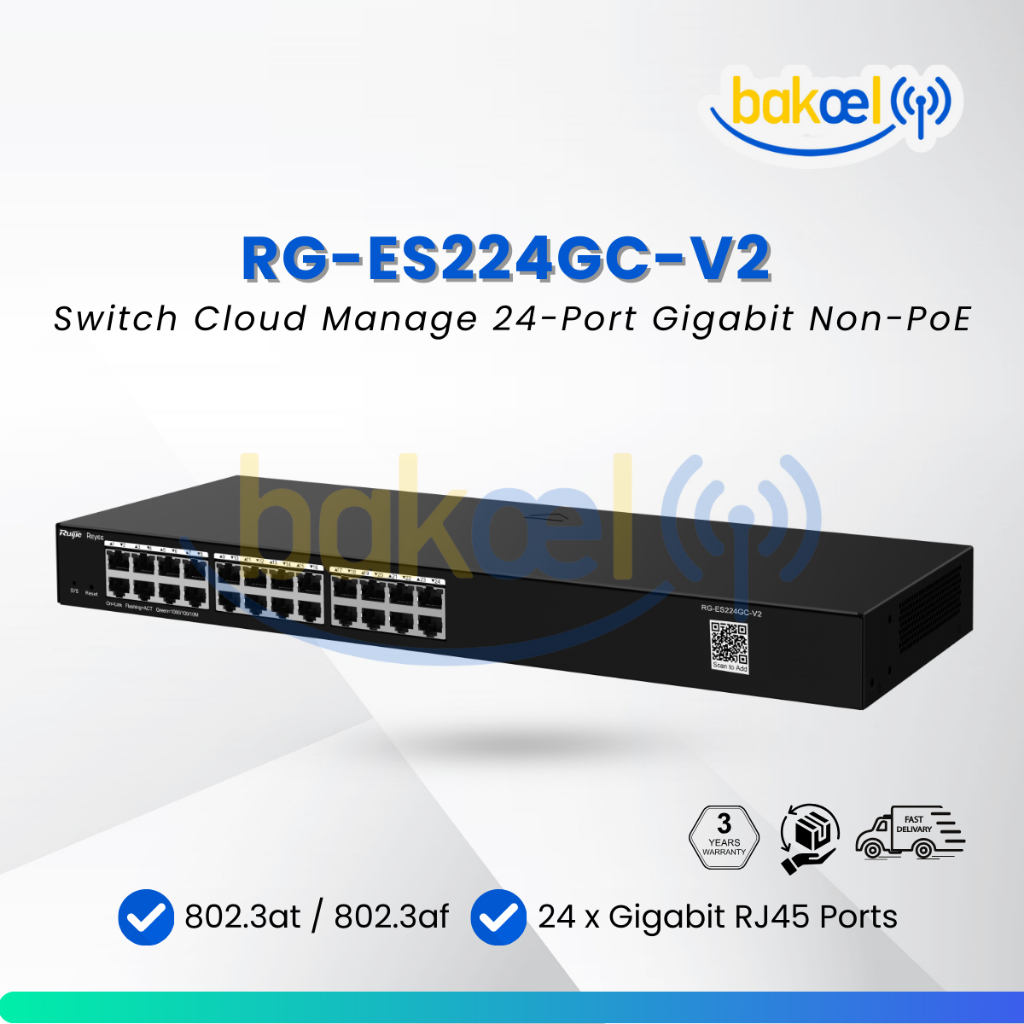 Jual Ruijie RG-ES224GC-V2 Switch Cloud Manage 24-Port Gigabit Non-PoE ...