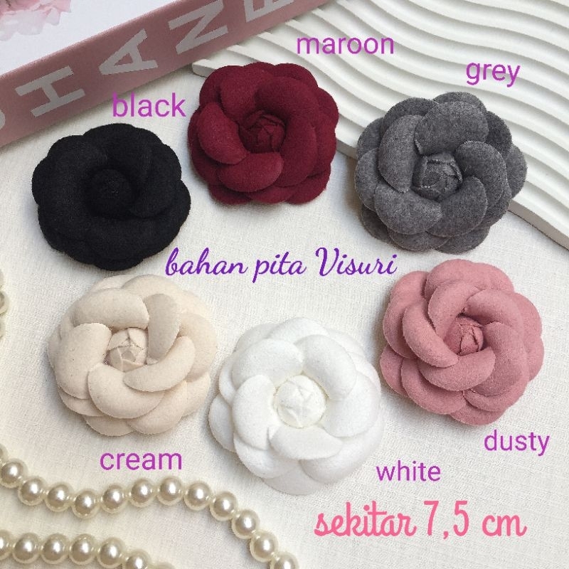 Jual Bunga Seri Chanel Jumbo 7,5 cm (tanpa bros atau jepit) | Shopee ...