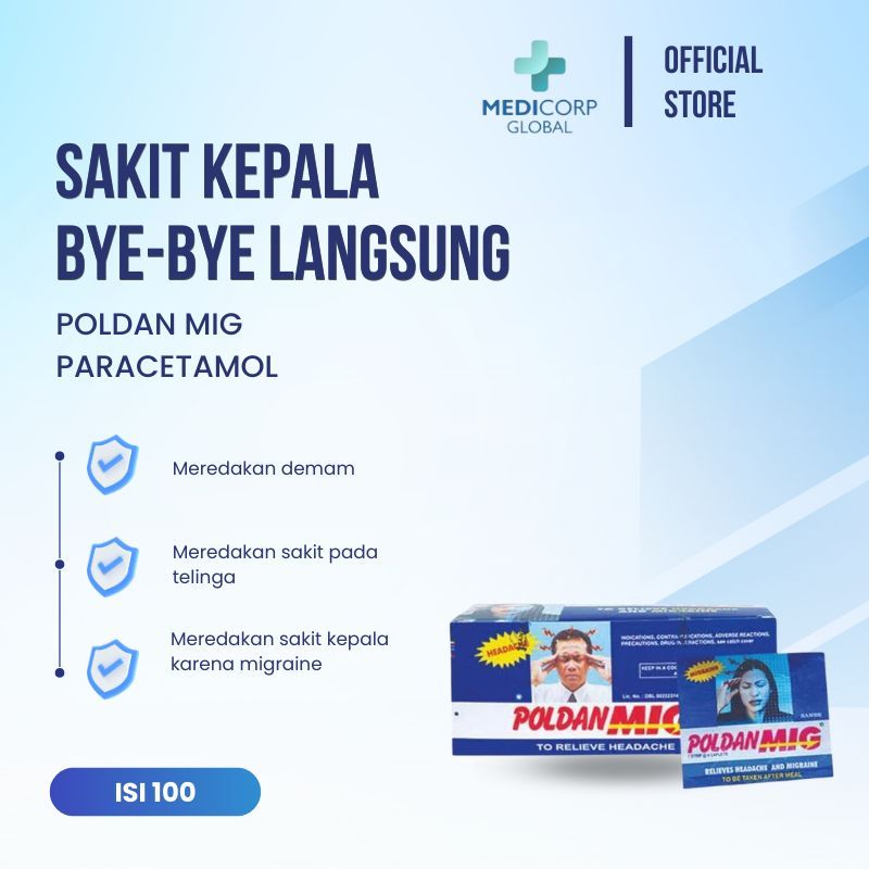 Jual [MEDICORP] Poldanmig / Poldan Mig paracetamol obat sakit kepala ...