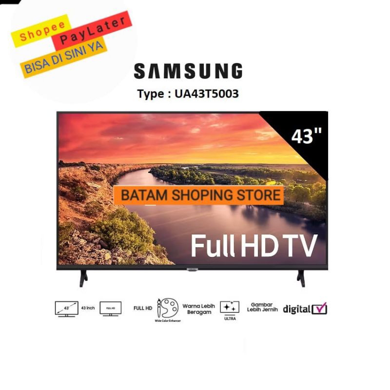 Jual Samsung LED Digital TV 43 Inch 43T5003 / Full HD UA43T5003AKXXD Bezel-less Design Garansi ...