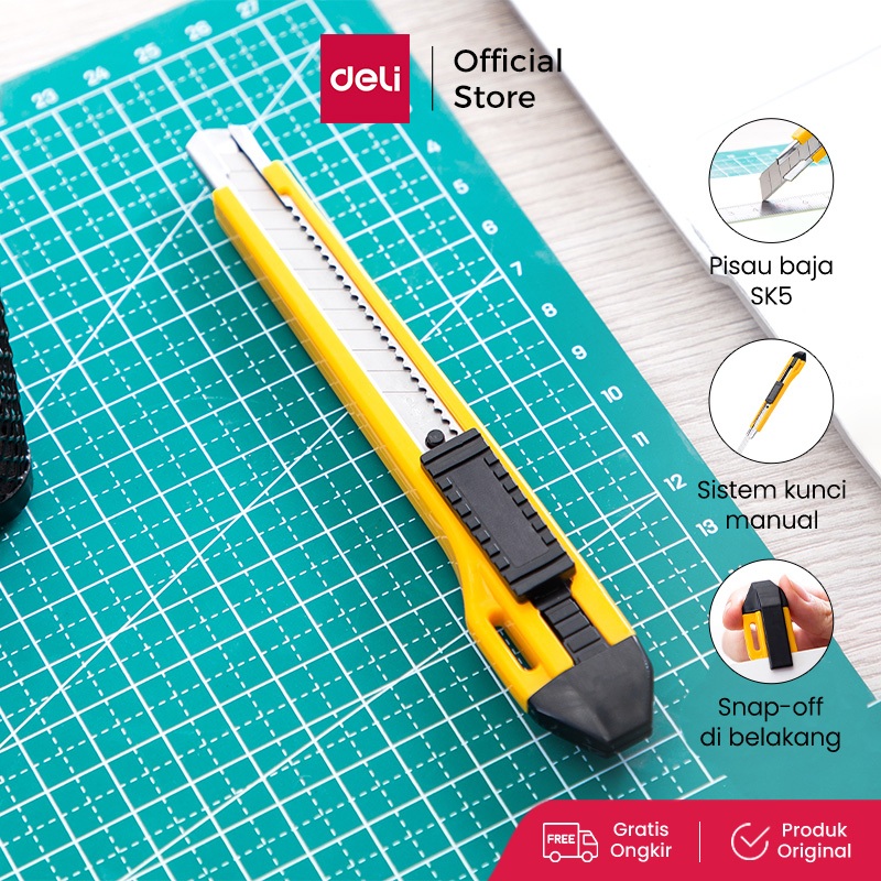 Jual Deli Cutter dengan pisau baja SK5 sistem kunci manual untuk ...