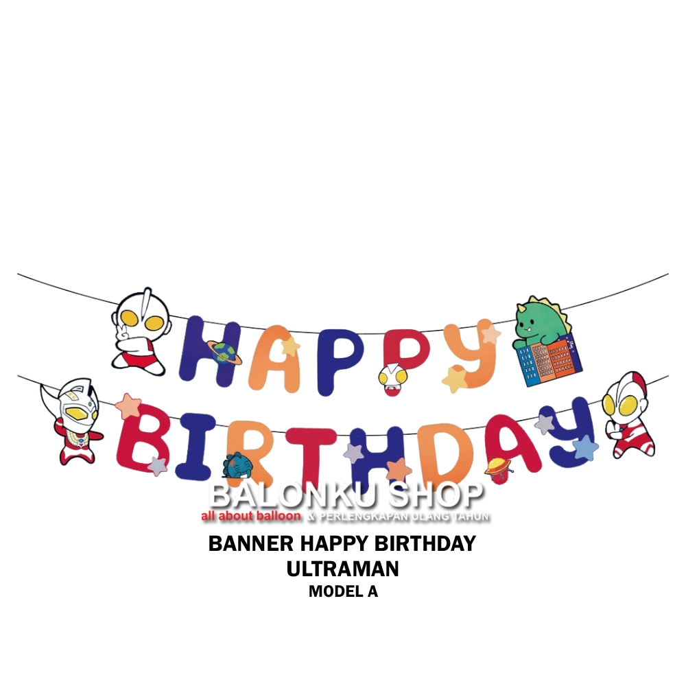 Jual Banner Happy Birthday Ultraman / Banner Ulang Tahun Ultraman ...