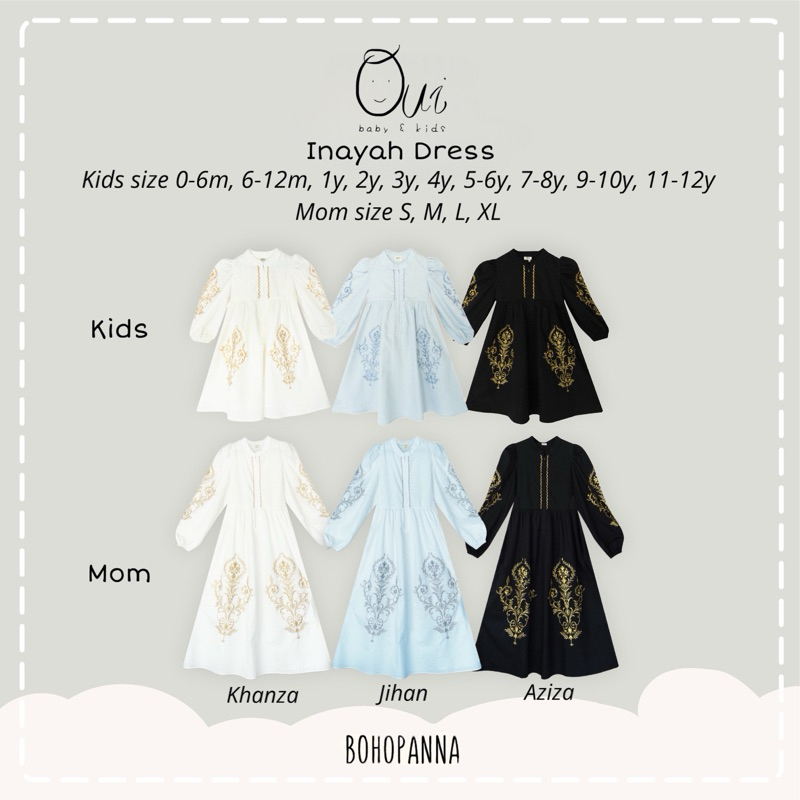 Jual Bohopanna Inaya Series / baju muslim gamis anak perempuan & ibu 0 bulan - 11 tahun set ...