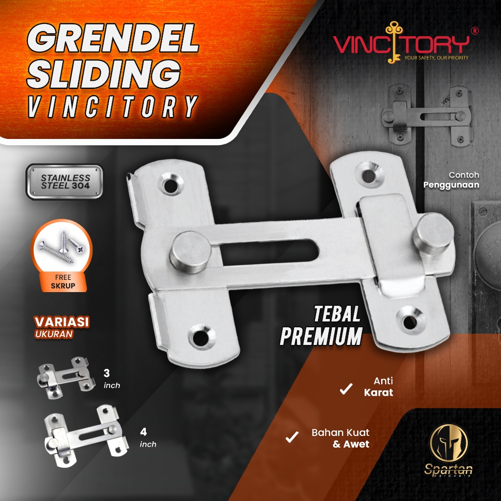 Jual Gerendel Grendel Kait Slot Pintu Lemari Geser Sleding Sliding 10 ...