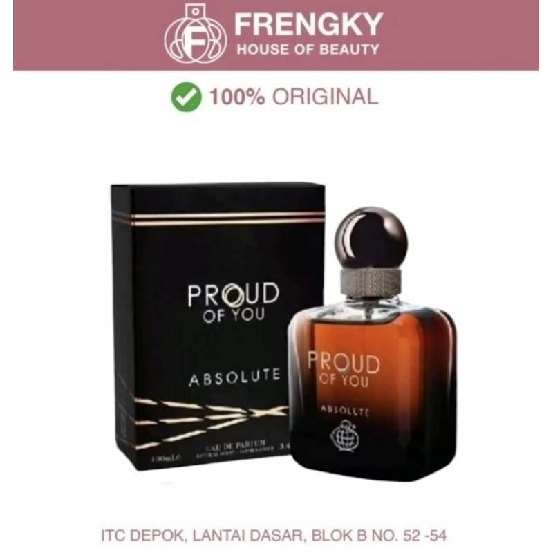 Jual FRAGRANCE WORLD PROUD OF YOU ABSOLUTE EDP Man - 100 ML | Shopee ...