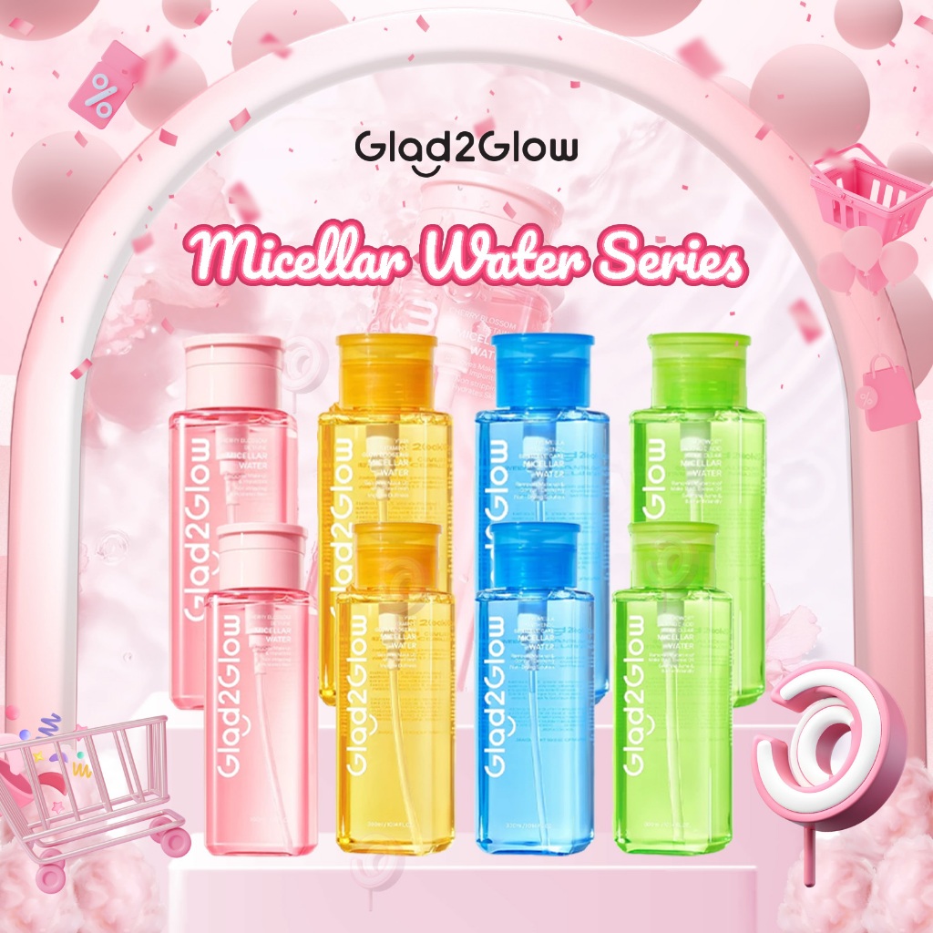 Jual GLAD2GLOW - MICELLAR WATER SERIES ( 130 | 300 ml ) - Cleansing ...