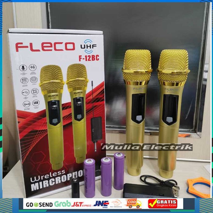 Jual Microphone Profesional Wireless / Mic Double TANPA Kabel FLECO f ...