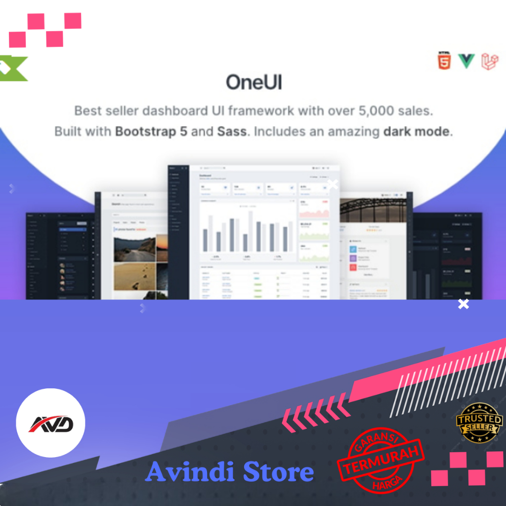 Jual OneUI - Bootstrap 5 Admin Dashboard Template, Vue Edition & Laravel 11 Starter Kit | Shopee ...