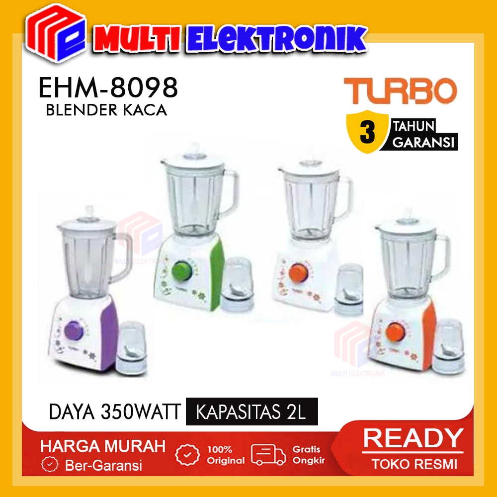 Jual Turbo Blender Kaca Kapasitas 2 Liter 5 Pilihan Kecepatan Low Watt EHM8098 / EHM-8098 ...