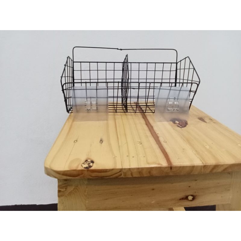 Jual Rak Keranjang Sekat Dinding Dapur, Rak Tempel Gantung 2 Sekat, Rak ...