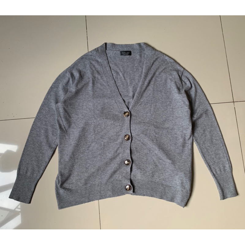 Jual zara man cardigan abu | Shopee Indonesia