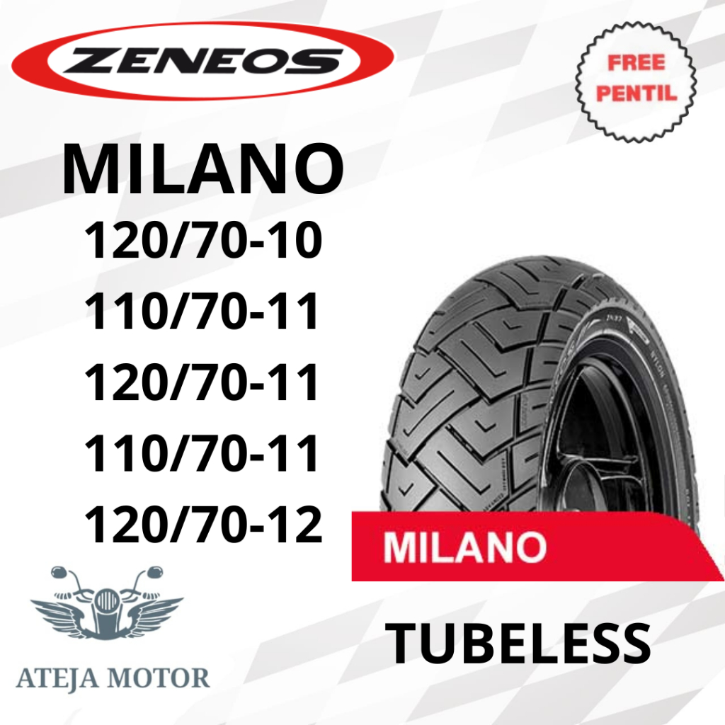 Jual ZENEOS Milano 120/70 110/70 Ring 10, 11,12 Tubeless Ban Motor ...