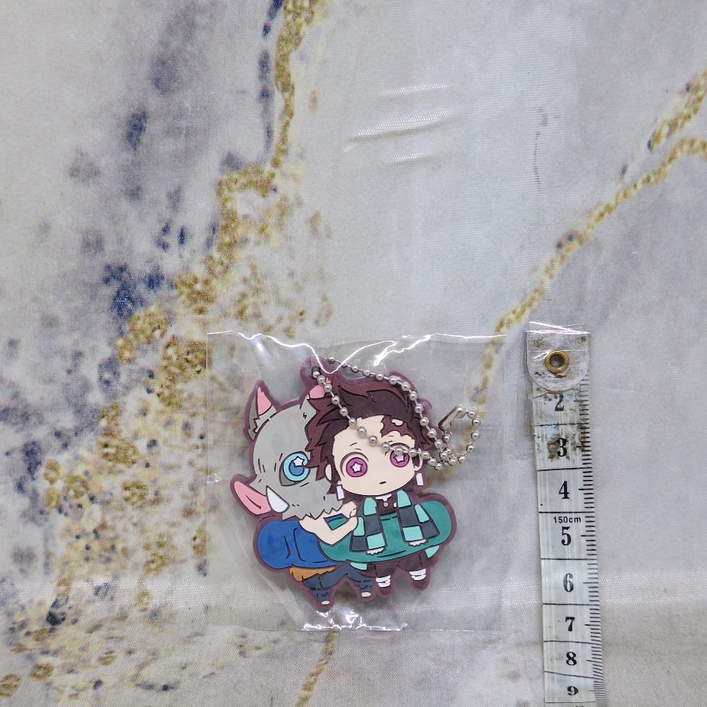 Jual Demon Slayer Tanjiro Kamado Inosuke Hashibira Rubber Keychain ...