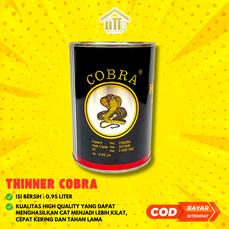 Jual TINER THINER COBRA HITAM / PENGENCER CAT 1 LITER / THINNER COBRA ...