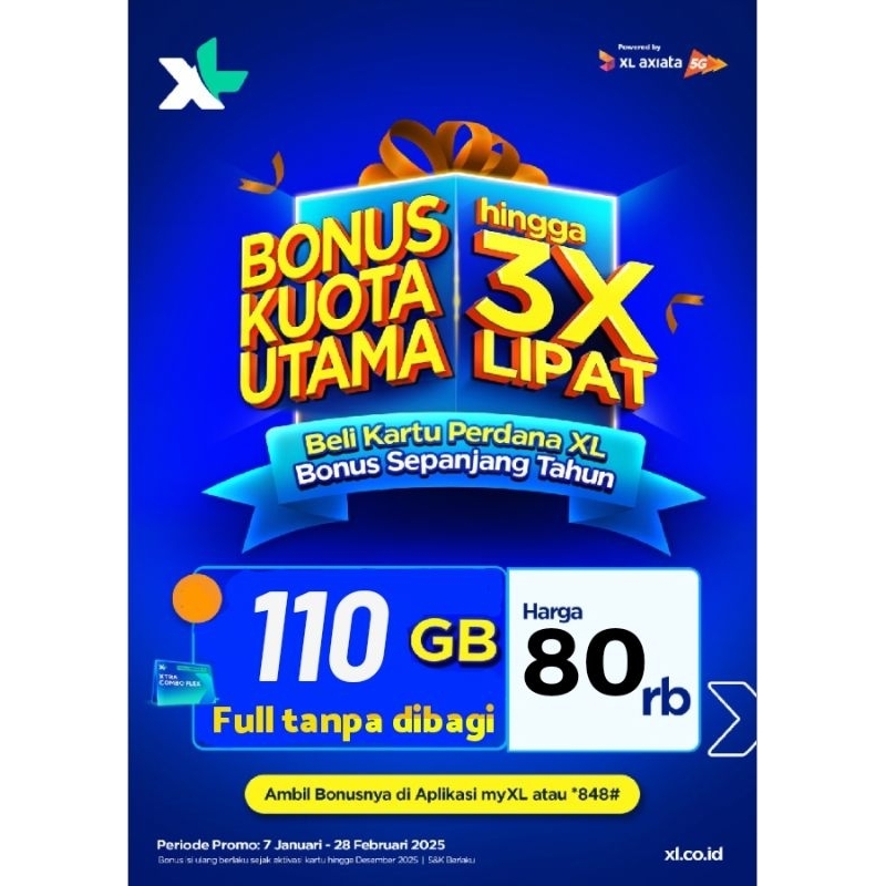 Jual KARTU XL 110GB 30HARI KUOTA GAJAH BISA DI PAKAI SE-INDONESIA | Shopee Indonesia