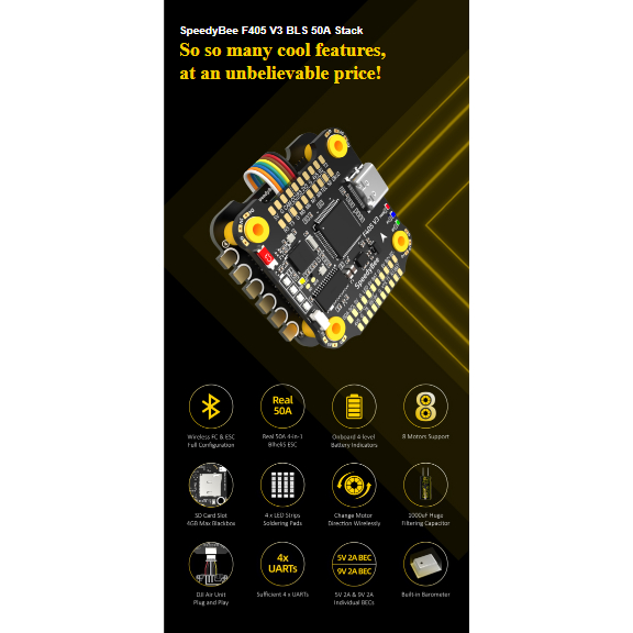 Jual SpeedyBee F405 V3 50A Bluetooth FC ESC Flight Controller Stack ...