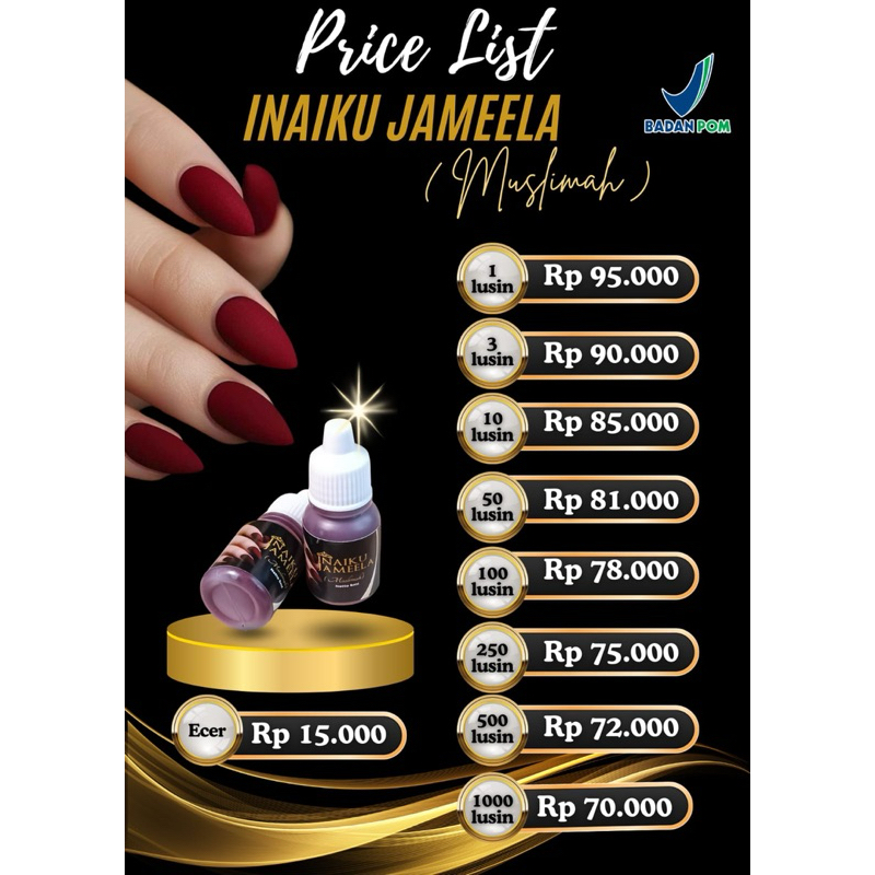 Jual INAIKU JAMEELA BOTOL ORYGINAL|KUTEK HALAL|KUTEK MUSLIMAH|INAI ...