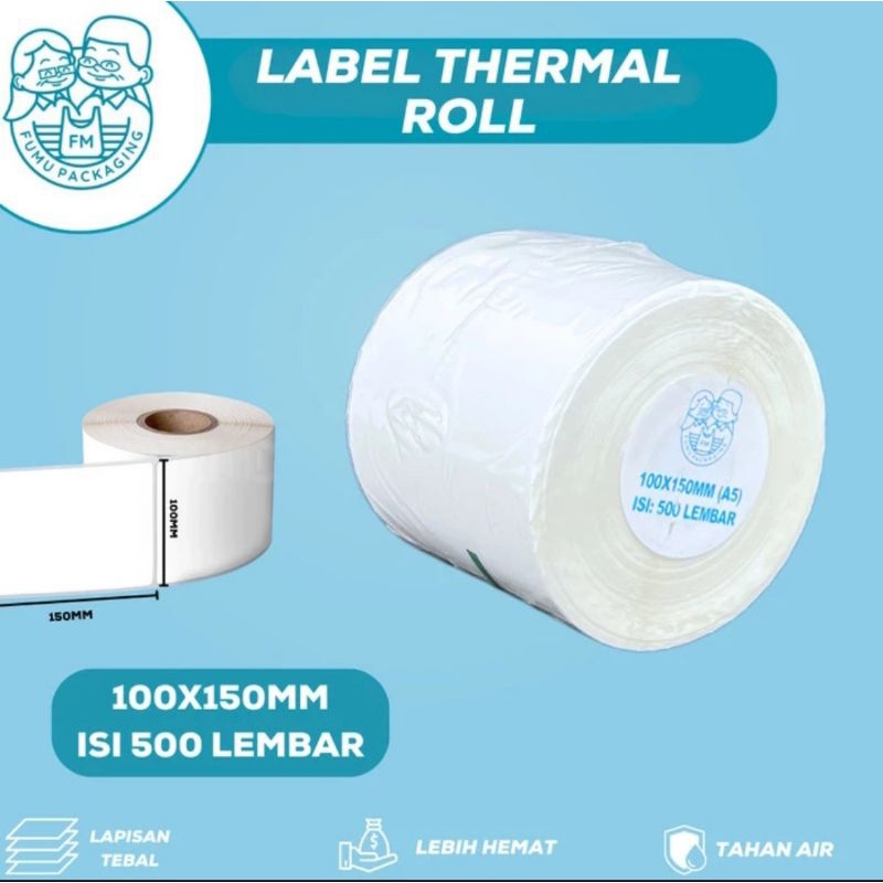 Jual Kertas Label Thermal / Sticker Label Continuous / Label Kertas Barcode 100x150mm Isi 500pcs ...