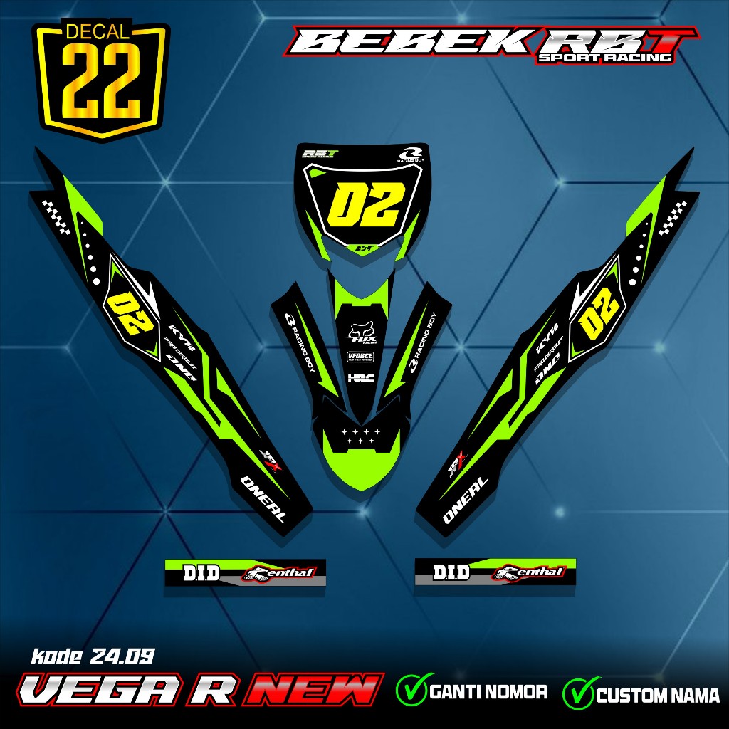 Jual Decal Stiker RBT VEGA R NEW Sticker Variasi Striping Bebek Modif ...