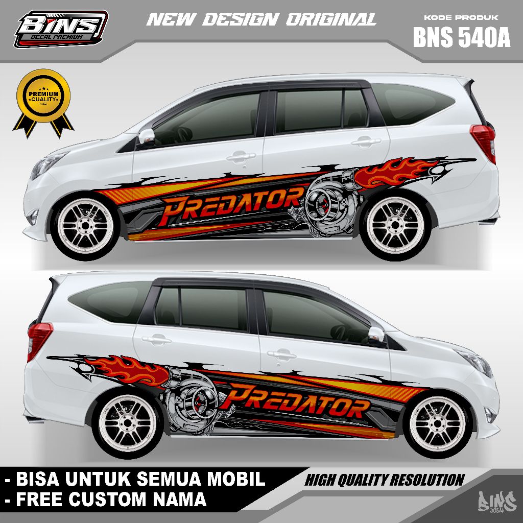 Jual BNS540-DECAL STIKER MOBIL GAMBAR TURBO BALAP SIGRA CALYA XENIA ...