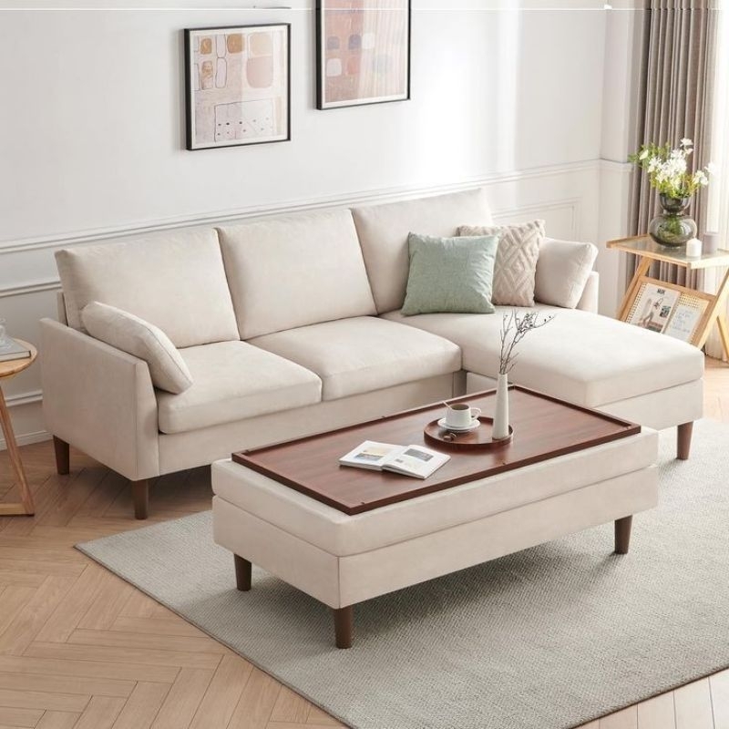 Jual sofa minimalis 3 seater dengan meja gaya modern | Shopee Indonesia