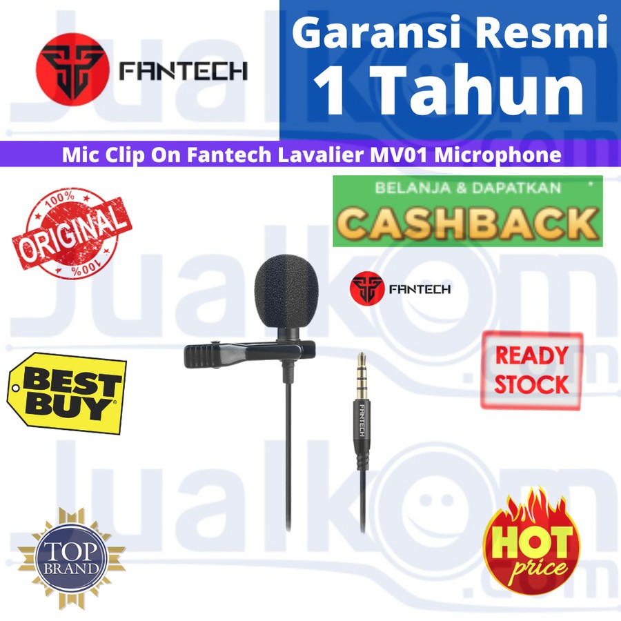 Jual Fantech Mic Clip On MV01 Lavalier Microphone | Shopee Indonesia