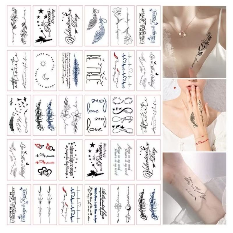 Jual rcsbeauty - tato temporary tulisan tato tangan badan jari | Shopee ...