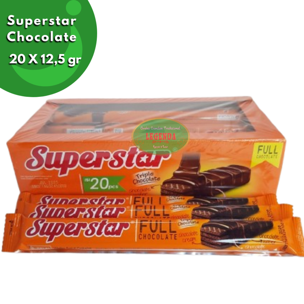 Jual Wafer Superstar Triple Full Chocolate 20x12,5gr | Shopee Indonesia