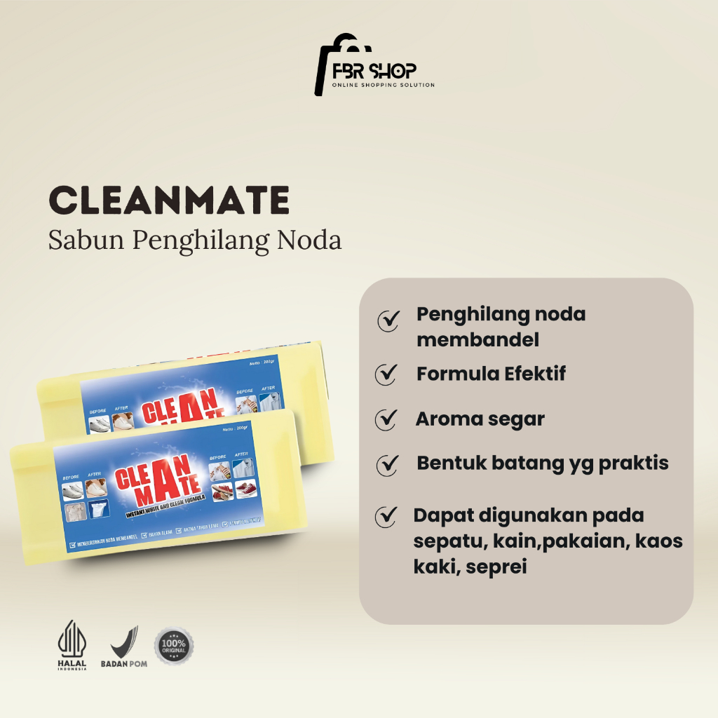 Jual Cleanmate Sabun Serbaguna penghilang Noda Bandel Sabun Cuci Pakaian, Sepatu Viral Original ...