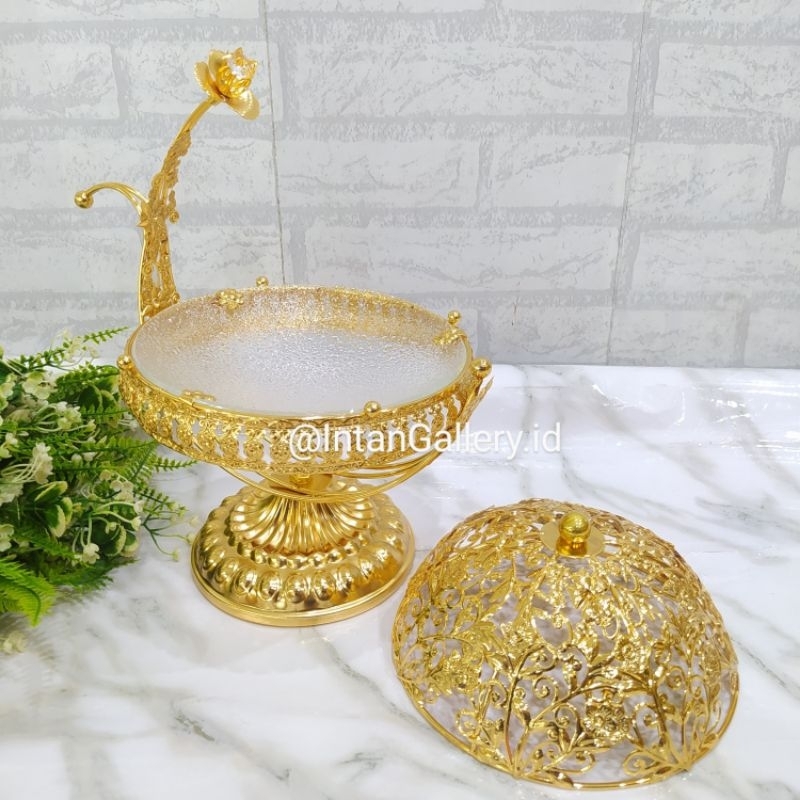 Jual Tempat Kue/Buah/Roti Sultan Gold diameter 20cm | Shopee Indonesia
