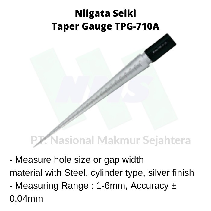 Jual Alat Ukur Diameter Lubang Niigata Seiki Taper Gauge TPG-710A 1-6mm ...