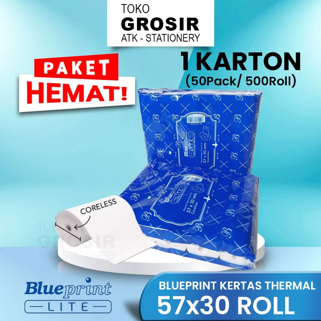 Jual (LIVE) PROMO HEMAT 57x30 isi 500 / 600 roll KERTAS KASIR STRUK KERTAS THERMAL EDC BRI ...