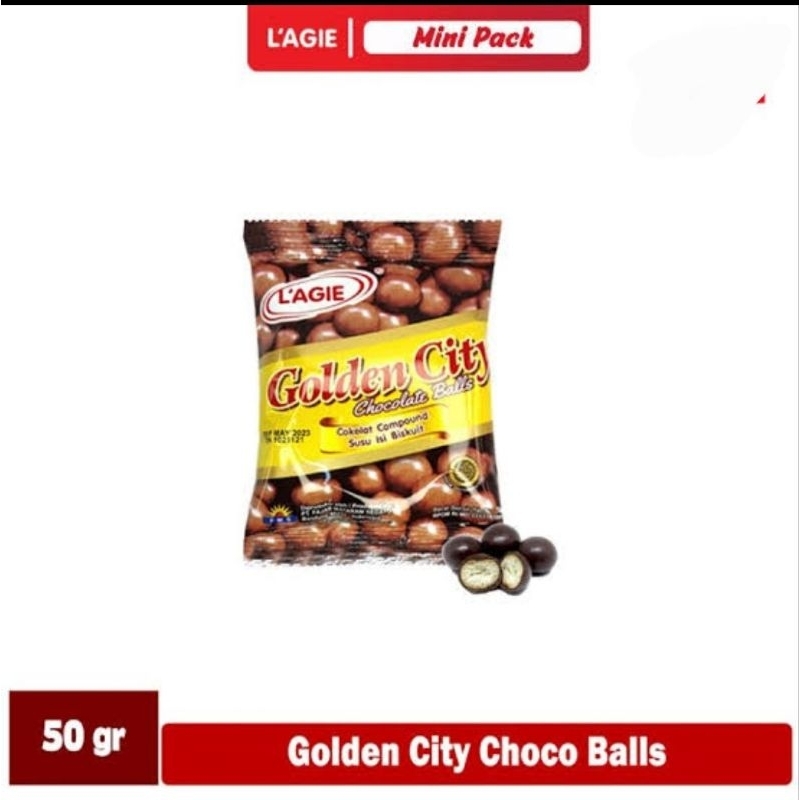 Jual Lagie Coklat biskuit Golden City 75 gram dan 50 gram / Chocoball ...