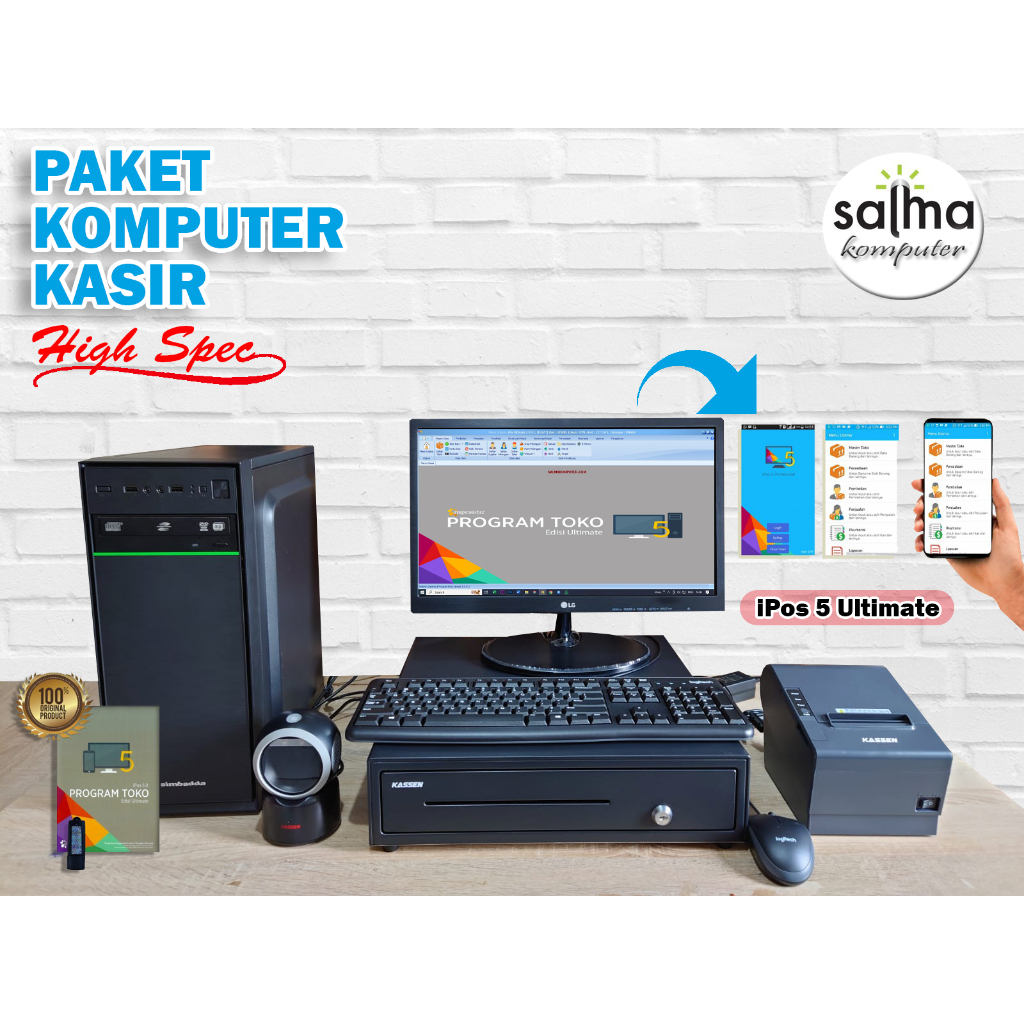 Jual High Spek Komputer Kasir iPos 5 Ultimate Paket Komputer Client ...