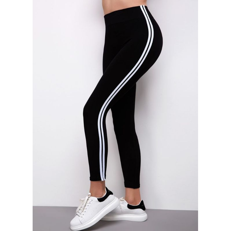 Jual LEGGING LIST STRIP 2 PUTIH PREMIUM / LEGGING GARIS PUTIH/ LEGGING ...