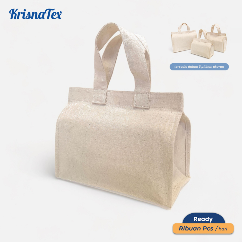 Jual Krisnatex Tas Hampers Jinjing Kanvas Natural - Tas Bekal Lunch Bag ...