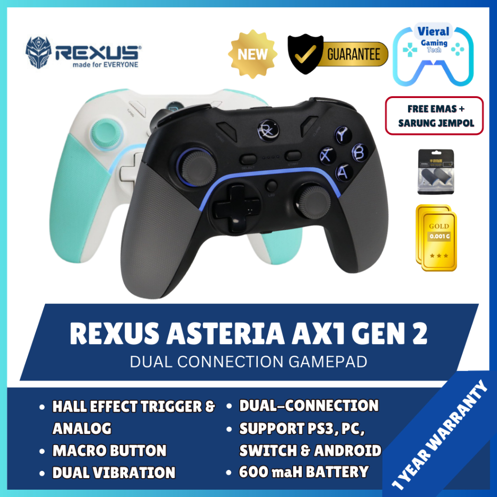 Jual Rexus Daxa Asteria AX1 V2 Gen 2 Wireless Gamepad Controller ...