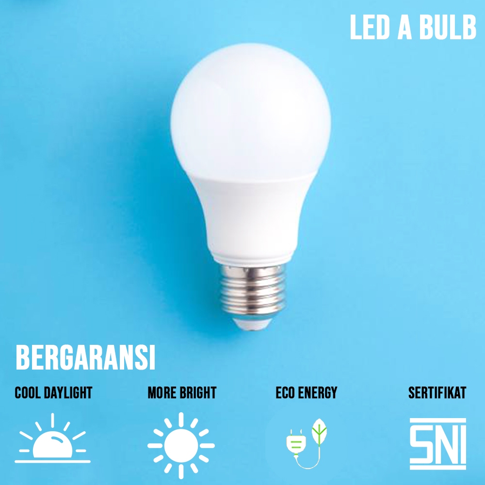 Jual Lampu Led Hemat Energi Putih Terang Garansi Ekonomis Tipe A Bulb ...