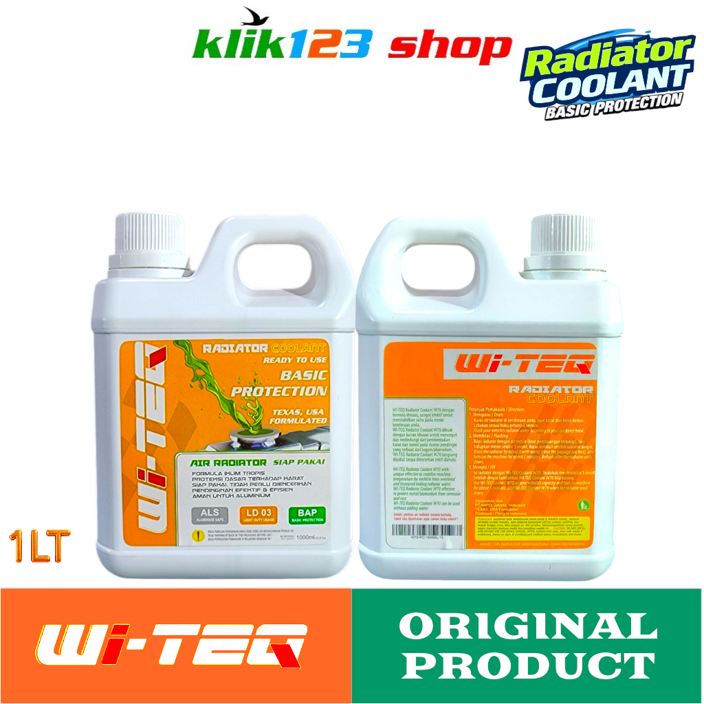Jual Air Radiator Coolant WI-TEQ Basic Protection 1 Liter untuk motor ...
