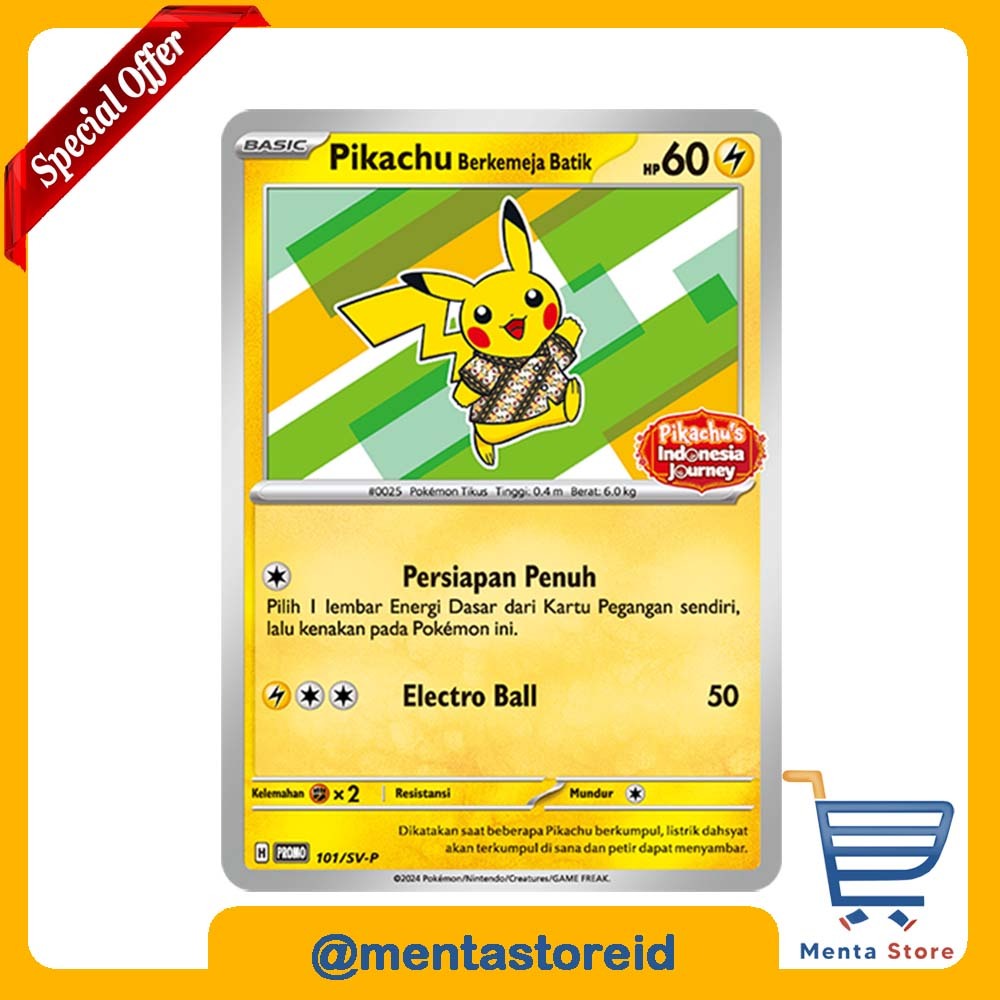 Jual Kartu Pokemon TCG - Pikachu Berkemeja Batik - v1 non Holo Promo ...